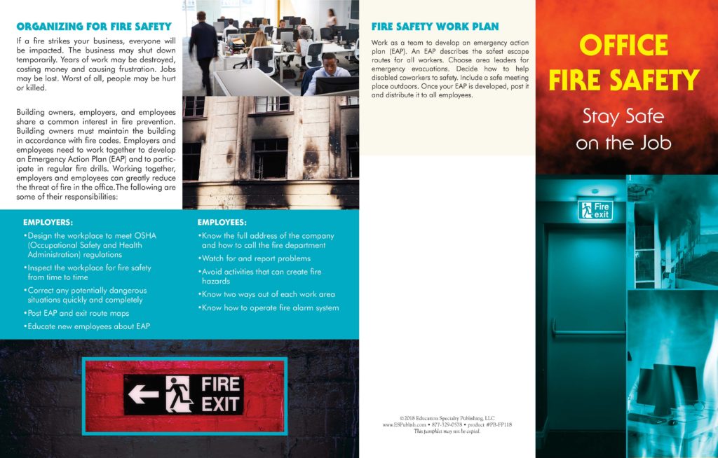 Office Fire Safety Brochure "Stay Safe on the Job" | Fire Safety For Life