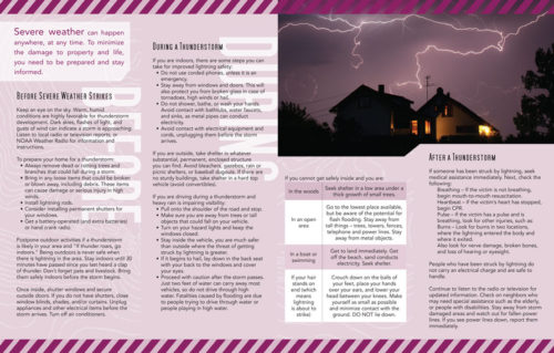 Severe Weather Safety Brochure | Planning Ahead | Fire Safety For Life