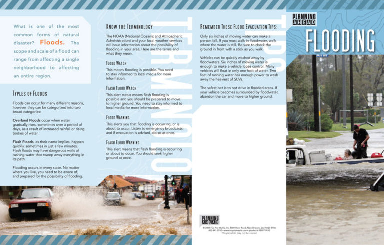 Flooding Safety Brochure | Planning Ahead | Fire Safety For Life