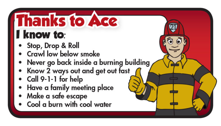 Firefighter Ace's "Fire Ready Every Day" Pledge Card | Fire Safety For Life