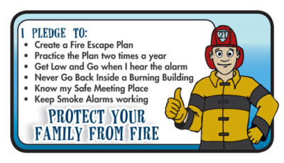 Ace's "Protect Your Family From Fire" Pledge Card
