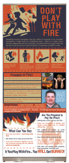 Juvenile Firesetting: "Don't Play with Fire" Retractable Display