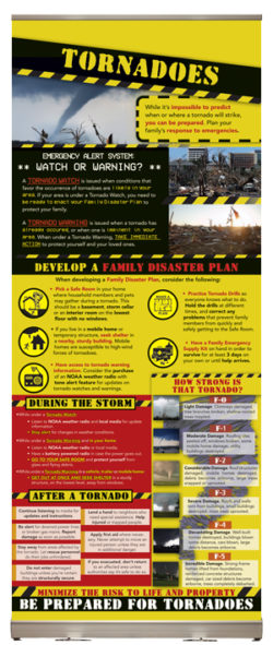 Tornado Safety Retractable Banner With Stand | Fire Safety For Life