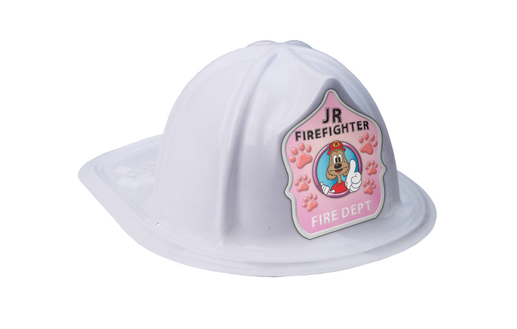 Stock Pink "Jr. Firefighter" Fire Hats | Fire Safety For Life