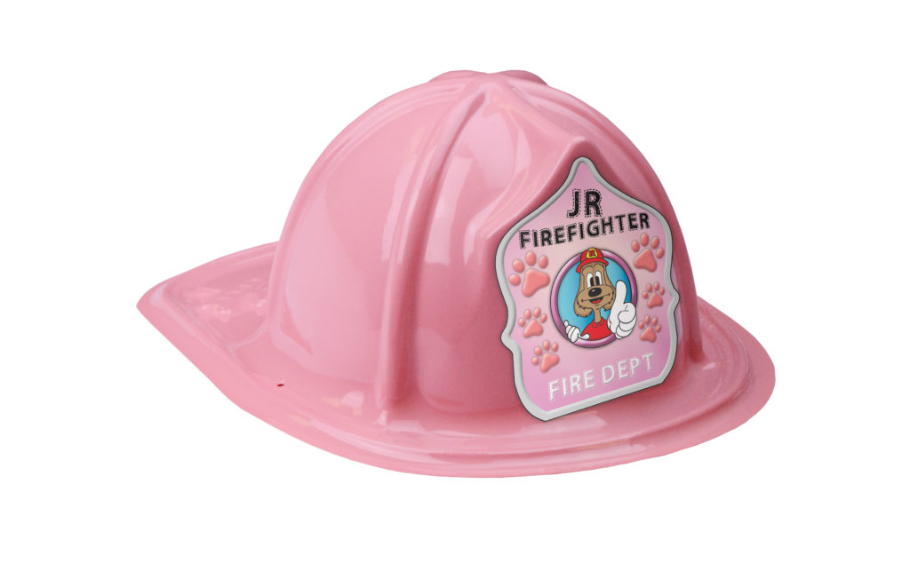 Stock Pink "Jr. Firefighter" Fire Hats | Fire Safety For Life