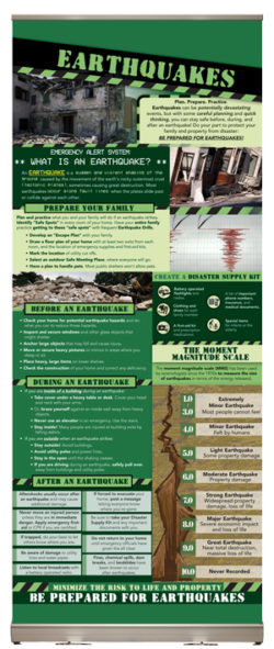 Earthquake safety Retractable Banner | Fire Safety For Life