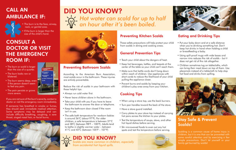 "Protecting Children From Burns + Scalds" Pamphlets | Fire Safety For Life