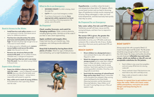 A Parents Guide to Water Safety Pamphlets | Fire Safety For Life