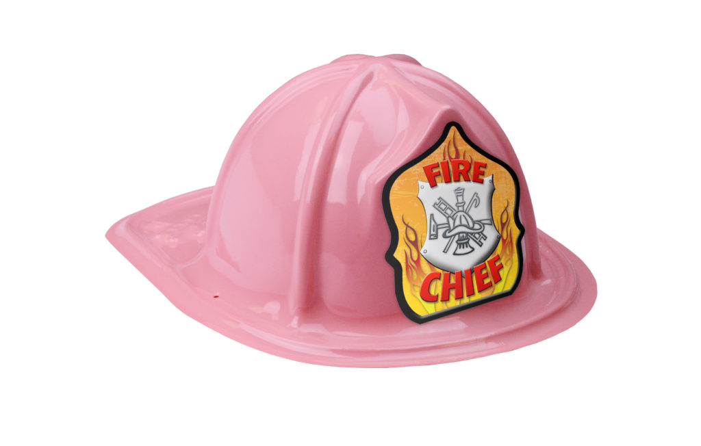 Stock Plastic "Fire Chief Shield" Fire Hats | Fire Safety For Life