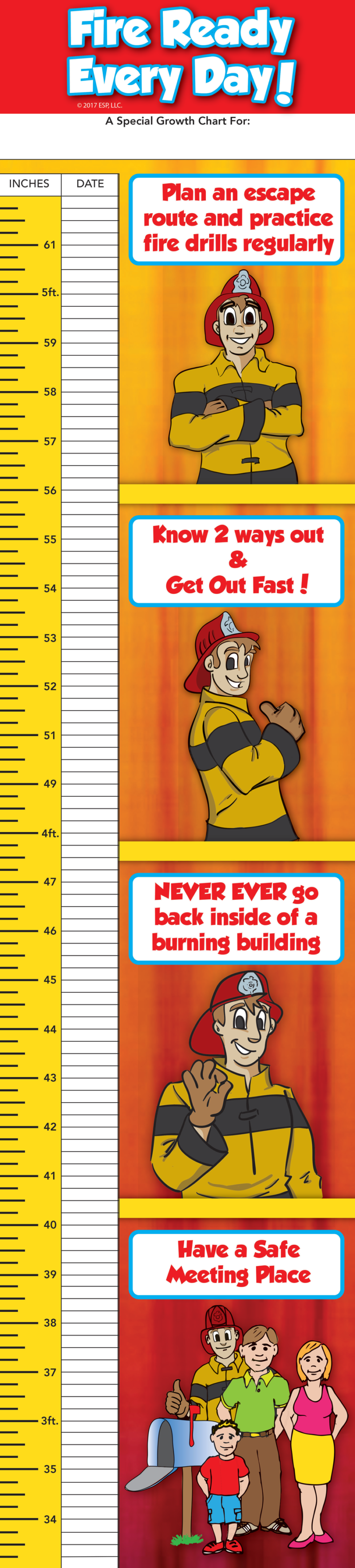 Fire Safety Growth Chart – Firefighter Ace Helps Kids Measure Up!