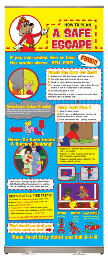Red's "How to Plan a Safe Escape" Banner Stand | Fire Safety For Life
