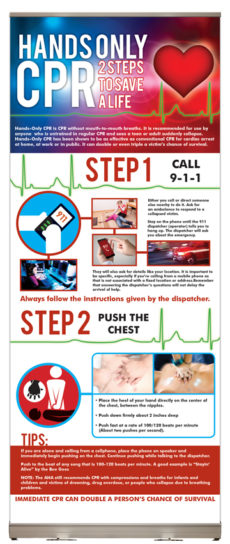 CPR Roll Up Display "Hands Only CPR" | Fire Safety For Life