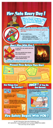 Fire Prevention Information Card For Kids | Fire Safety For Life