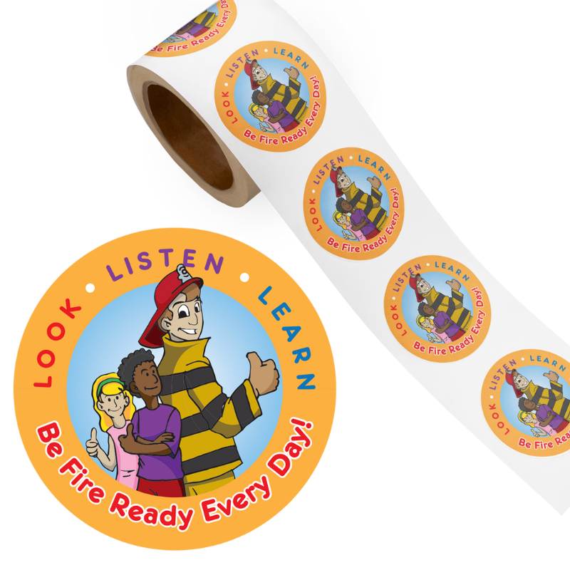 Ace’s “Look. Listen. Learn.” Fire Prevention Stickers for Kids