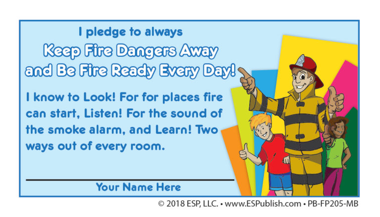Ace's "Look. Listen. Learn." Pledge Card | Fire Safety For Life