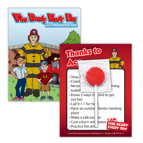 Fire Safety Lollipop Cards "Fire Ready Every Day!" | Fire Safety For Life