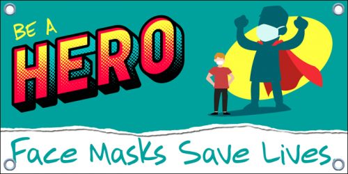 "Wear Face Masks" Banner For Kids | Fire Safety For Life