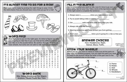 “Safe on Wheels!” Activity Sheet | Fire Safety For Life