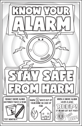 “Know Your Smoke Alarm" Coloring Poster | Fire Safety For Life