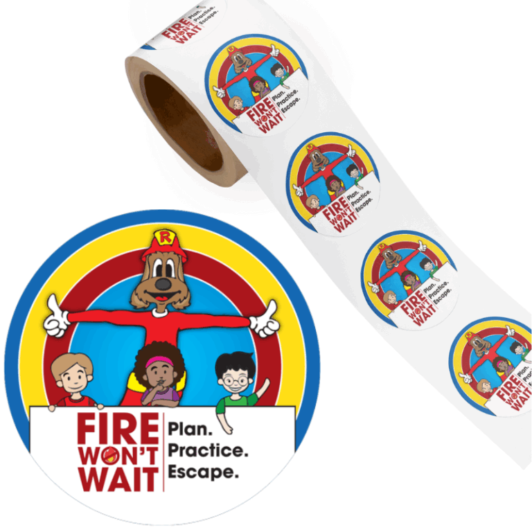 "Fire Won't Wait! Plan. Practice. Escape" Stickers