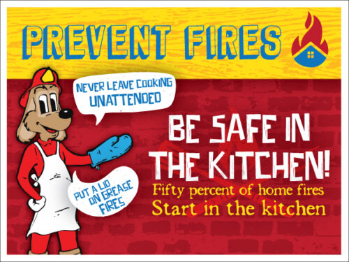 Cooking Safety Yard Signs – Prevent Kitchen Fires Lawn Sign