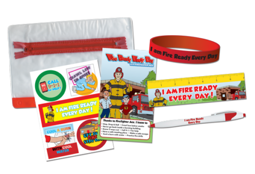 "Fire Ready Every Day" PouchPak – Fire Safety Kit for Kids