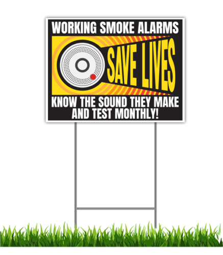 Working Smoke Alarms Save Lives Awareness Yard Signs
