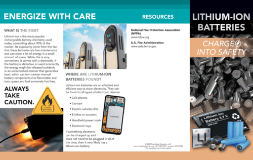 Lithium-ion Batteries: Charge Into Safety Pamphlets | Fire Safety For Life