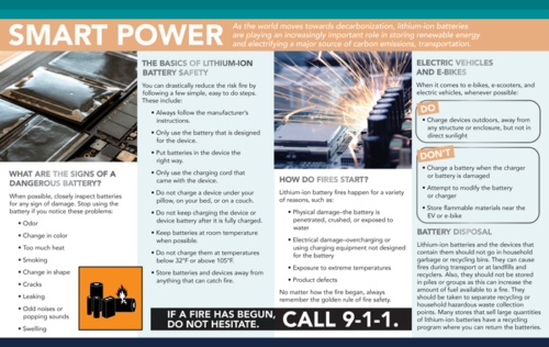 Lithium-ion Batteries: Charge Into Safety Pamphlets | Fire Safety For Life