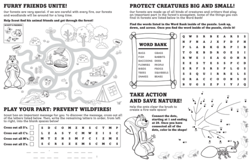Scout's Wildfire Safety Activity Sheets for Kids | Fire Safety For Life