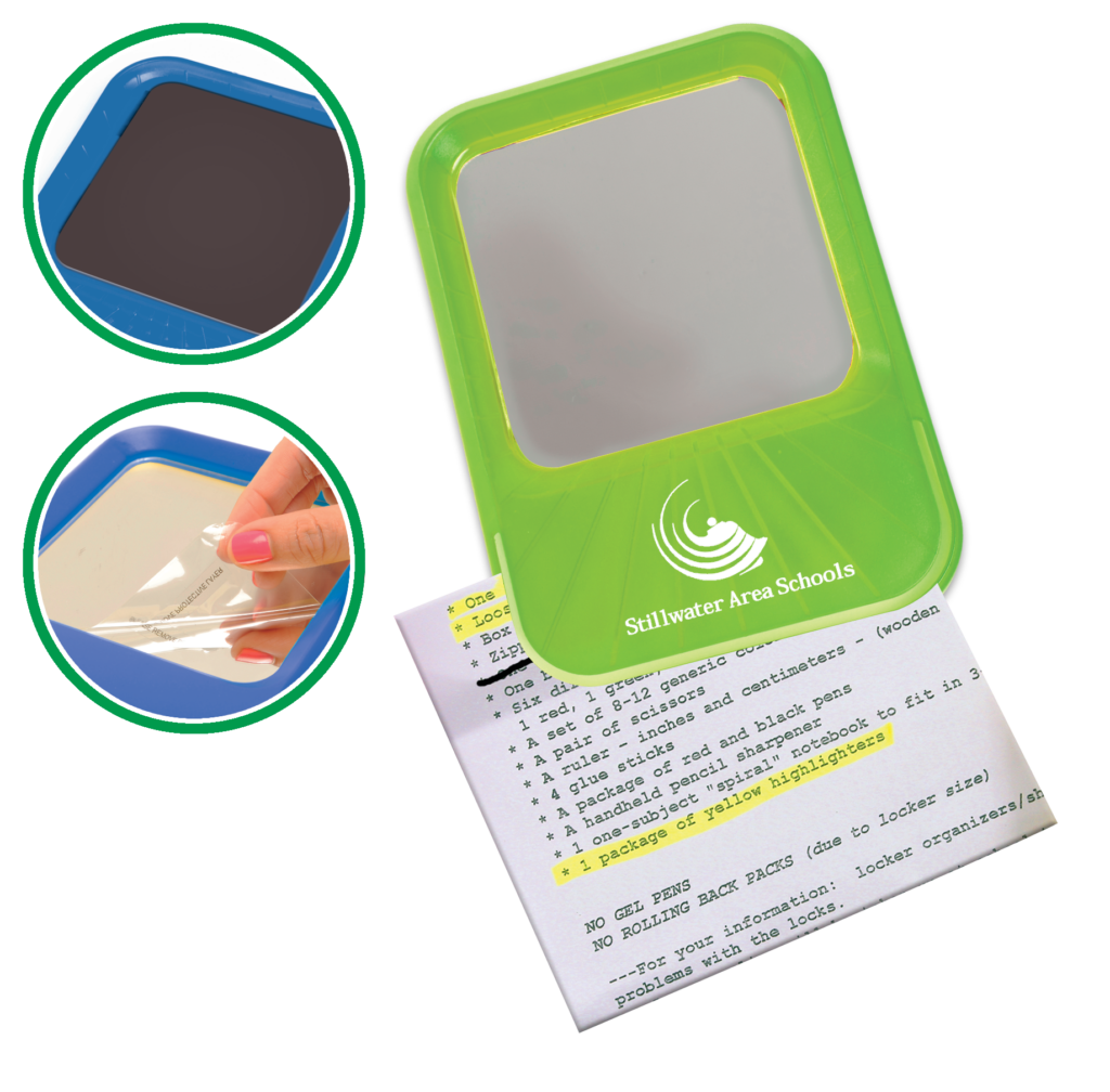 Custom Locker Mirrors – Stick-On Style with a Safety Message