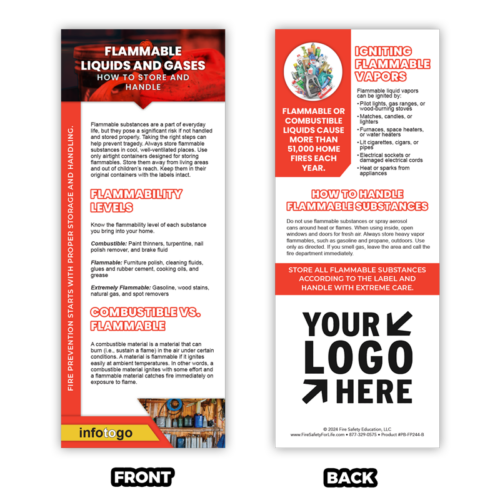 Flammable Liquids & Gases Rack Cards | Fire Safety For Life
